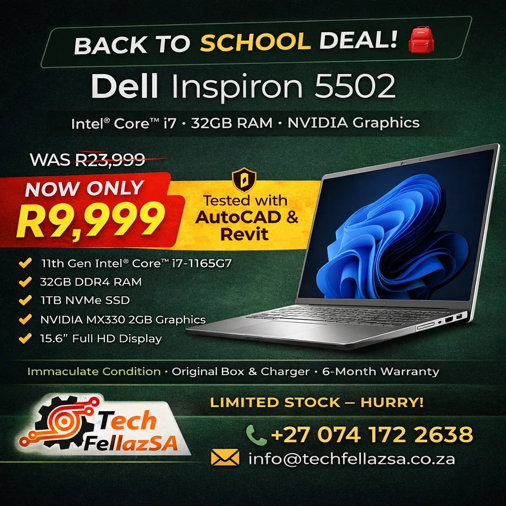 Dell Inspiron 5502 i7-1165G7 | 32GB RAM | 1TB NVMe